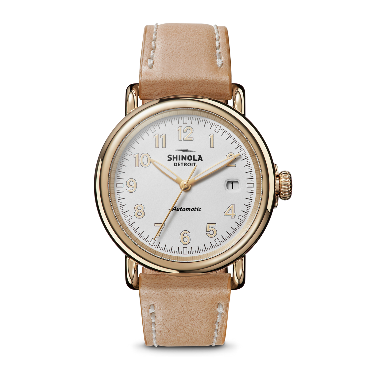 Runwell Automatic Watch - Natural Leather Strap – Shinola