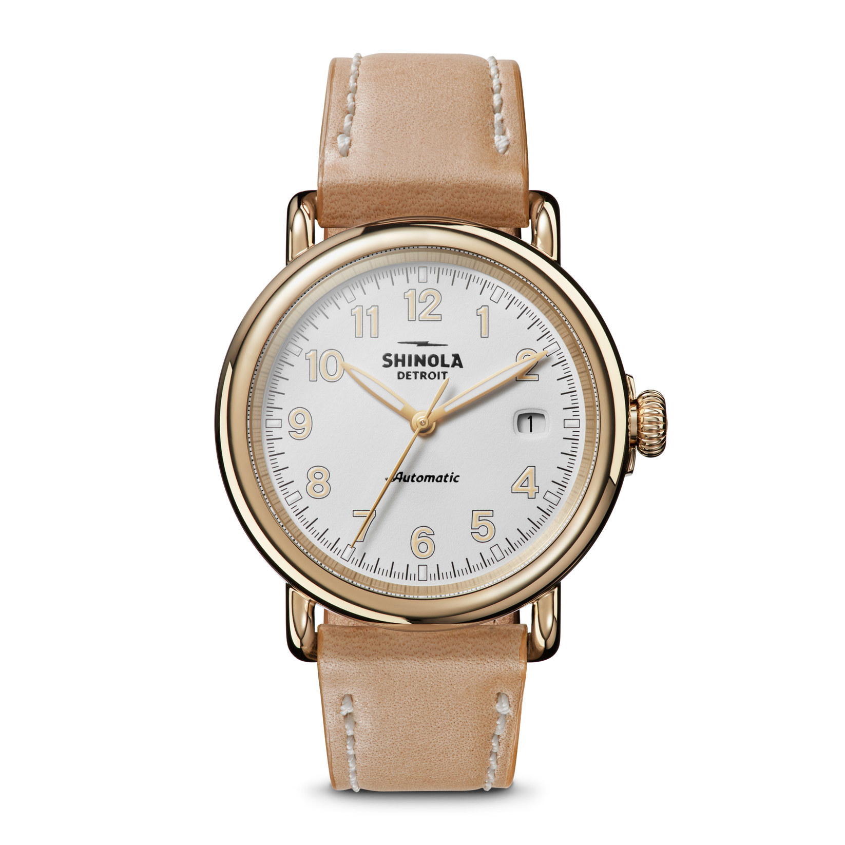 Runwell Automatic Watch - Natural Leather Strap – Shinola
