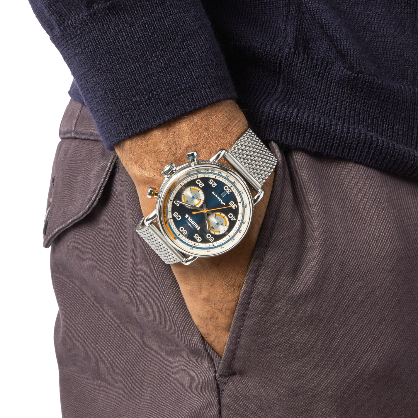 Canfield Speedway Open Road Automatic Chronograph Watch - Blue – Shinola